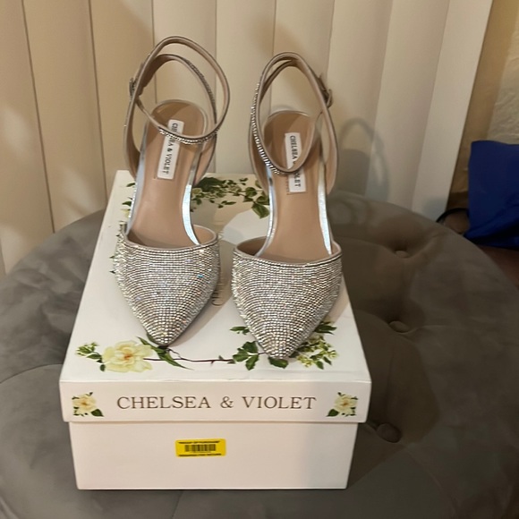 Chelsea & Violet | Shoes | Rhinestone Strap Block Heel Dress Shoes ...